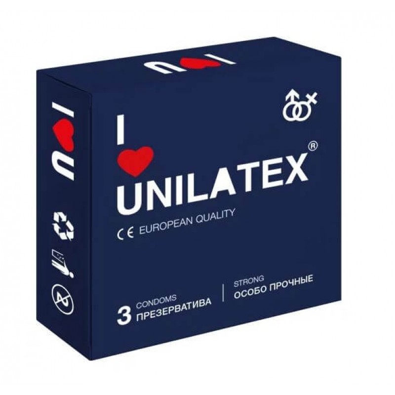 Презервативы UNILATEX "EXTRA STRONG" особопрочные, 3 шт